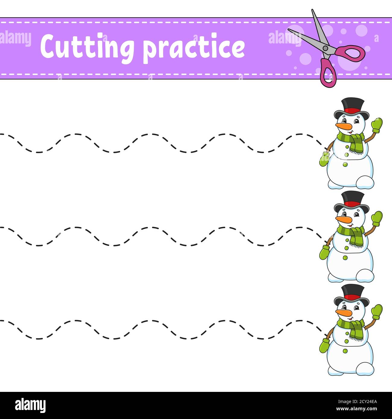 Cutting practice for kids. Education developing worksheet. Activity ...