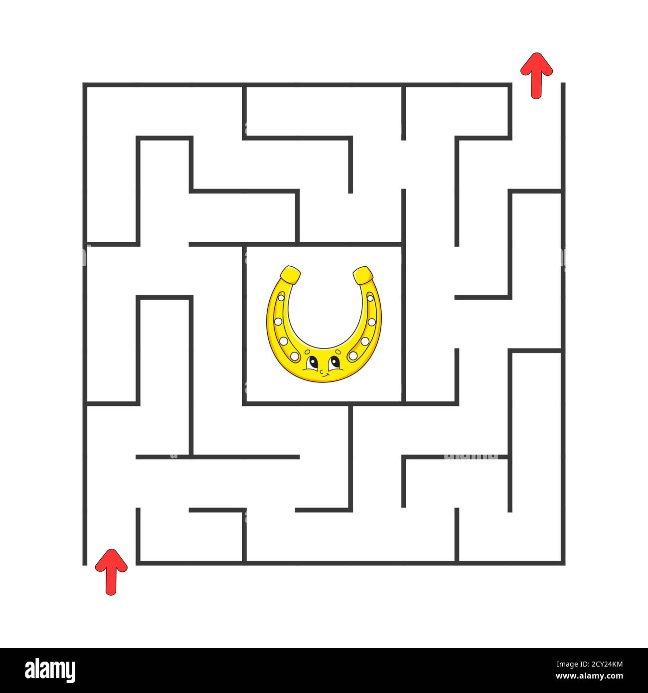 Square maze. Game for kids. Puzzle for children. Cartoon character ...