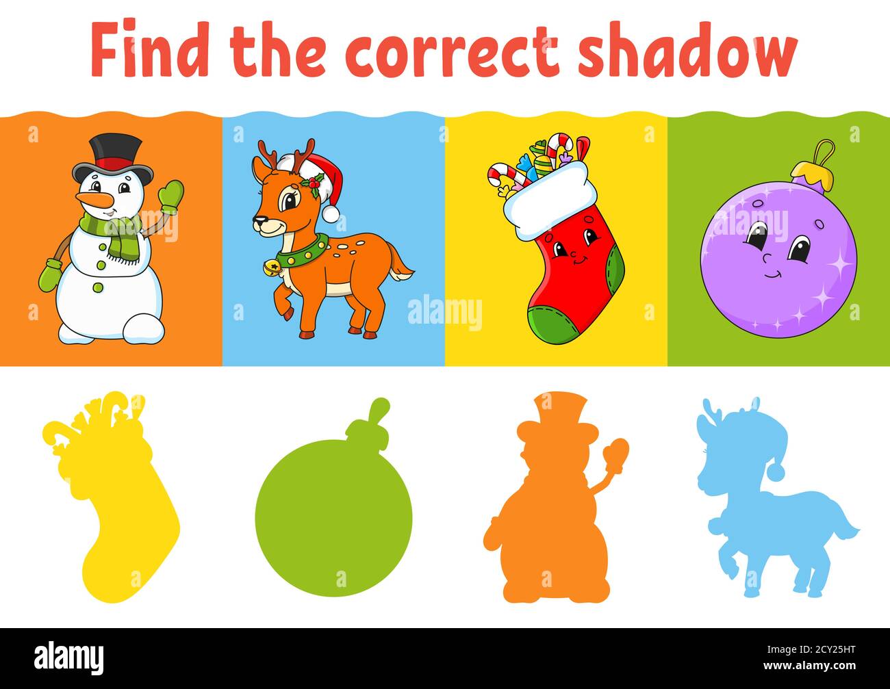 Find the correct shadow. Education worksheet. Matching game for kids ...