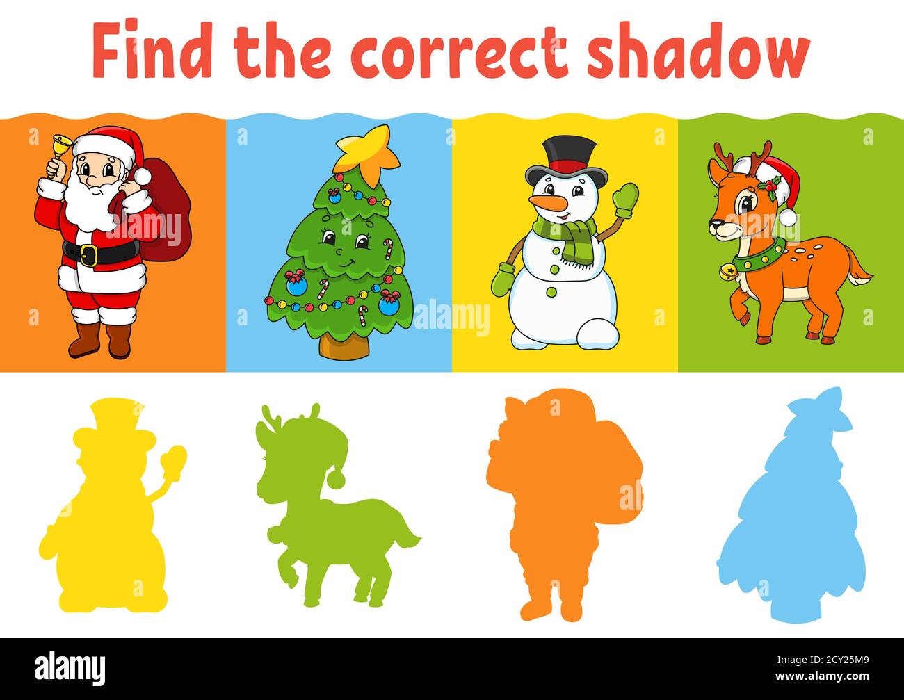 Find the correct shadow. Education worksheet. Matching game for kids ...