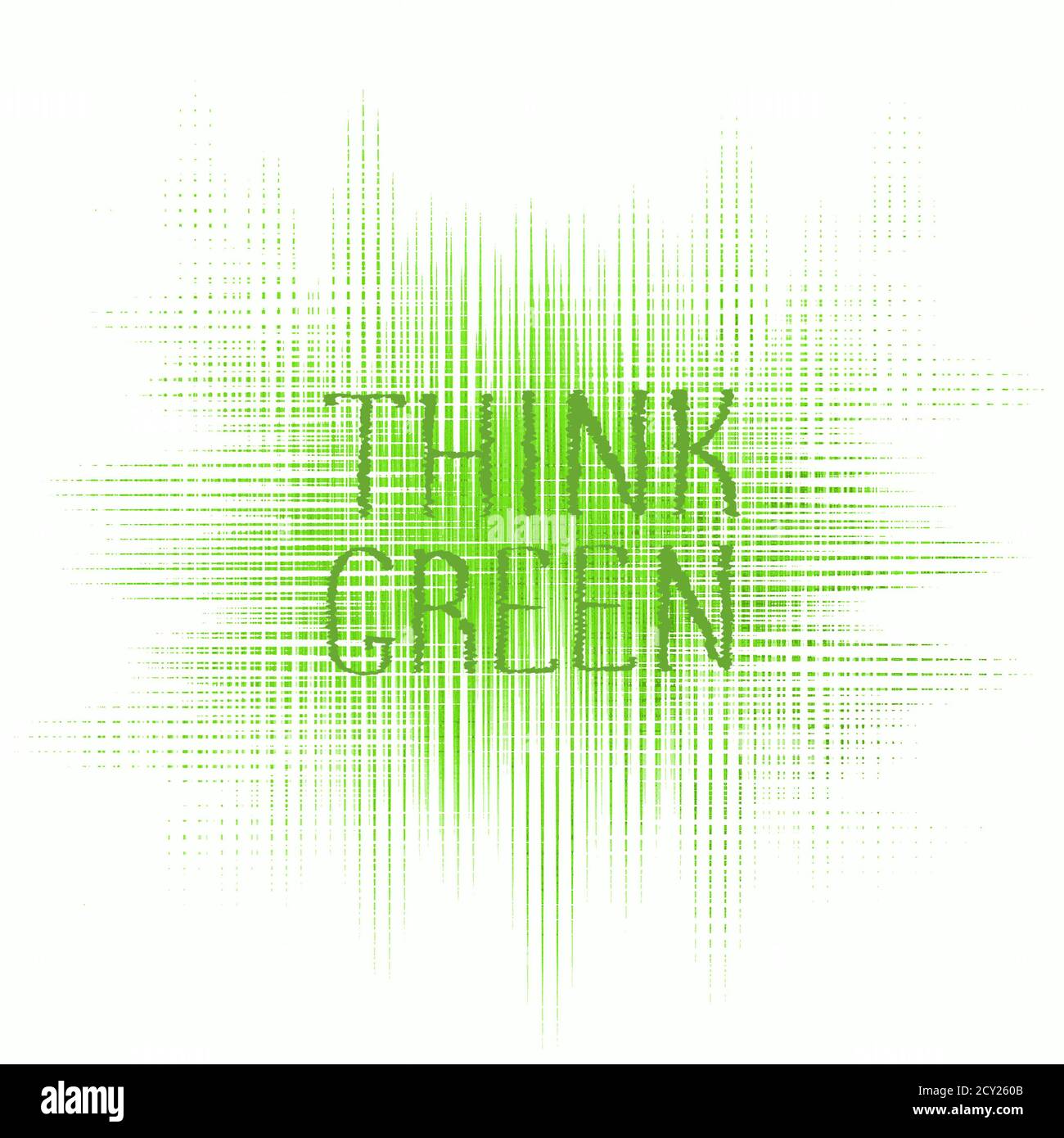 Think green concept logo design. Green watercolor hand drawn lettering ...