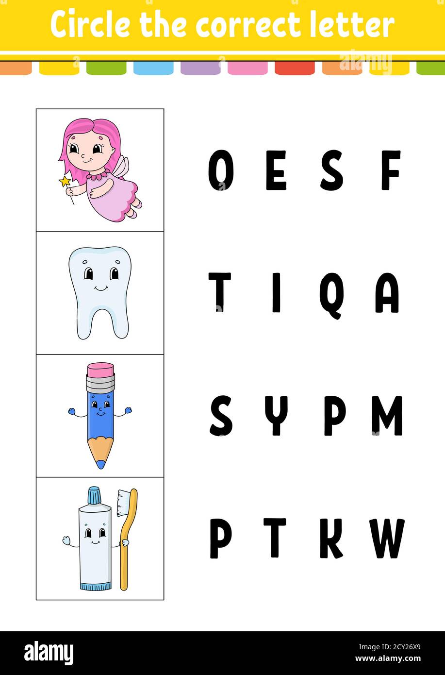 Circle the correct letter. Education developing worksheet. Learning ...