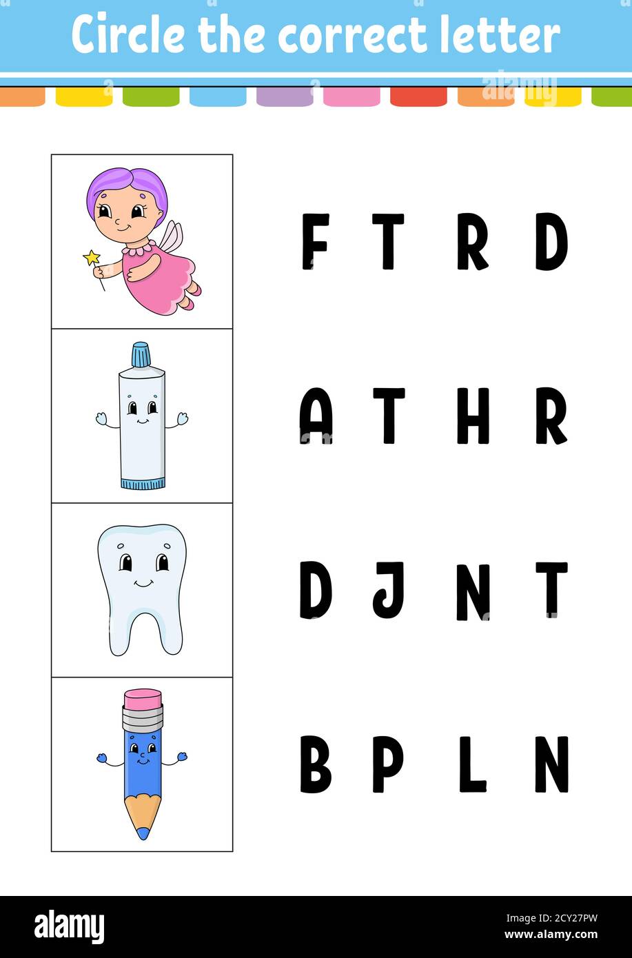 Circle the correct letter. Education developing worksheet. Learning ...