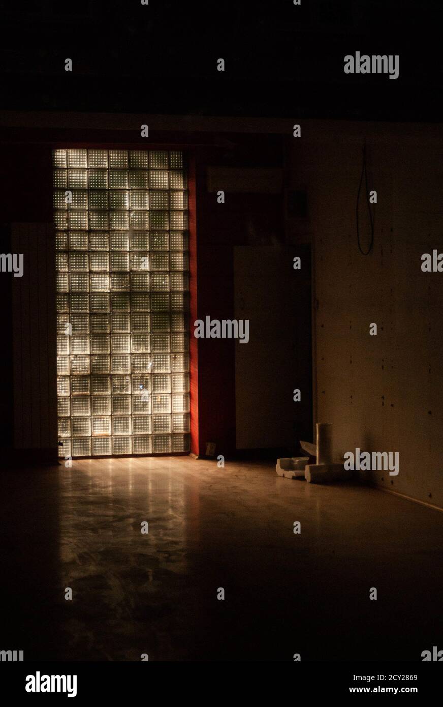 Vertical shot of a long glass window Stock Photo - Alamy