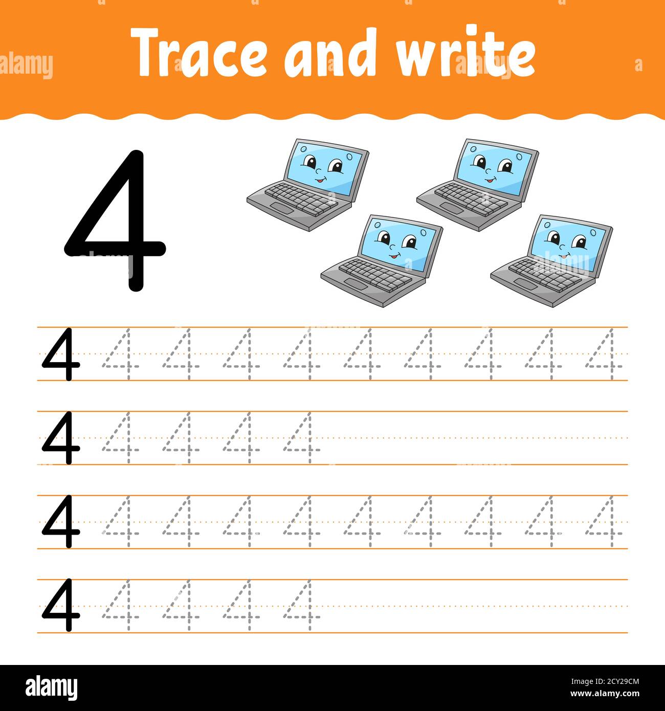 Learn Numbers. Trace and write. Back to school. Handwriting practice ...