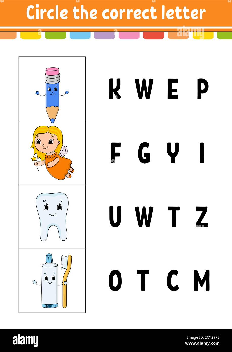 Circle the correct letter. Education developing worksheet. Learning ...
