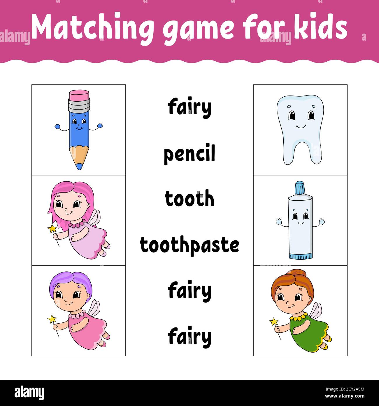 Matching game for kids. Find the correct answer. Draw a line. Learning ...