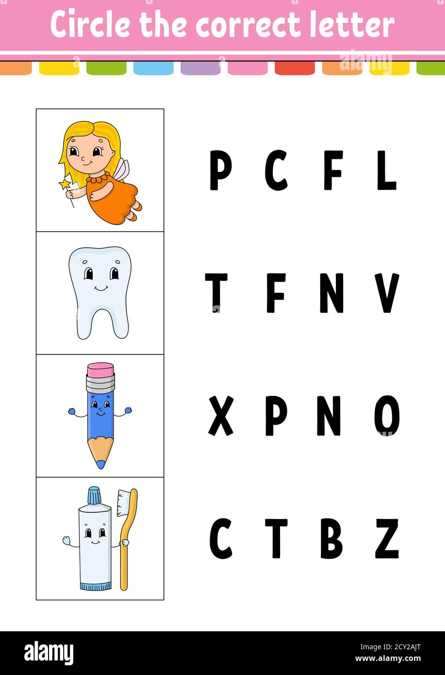 Circle the correct letter. Education developing worksheet. Learning ...