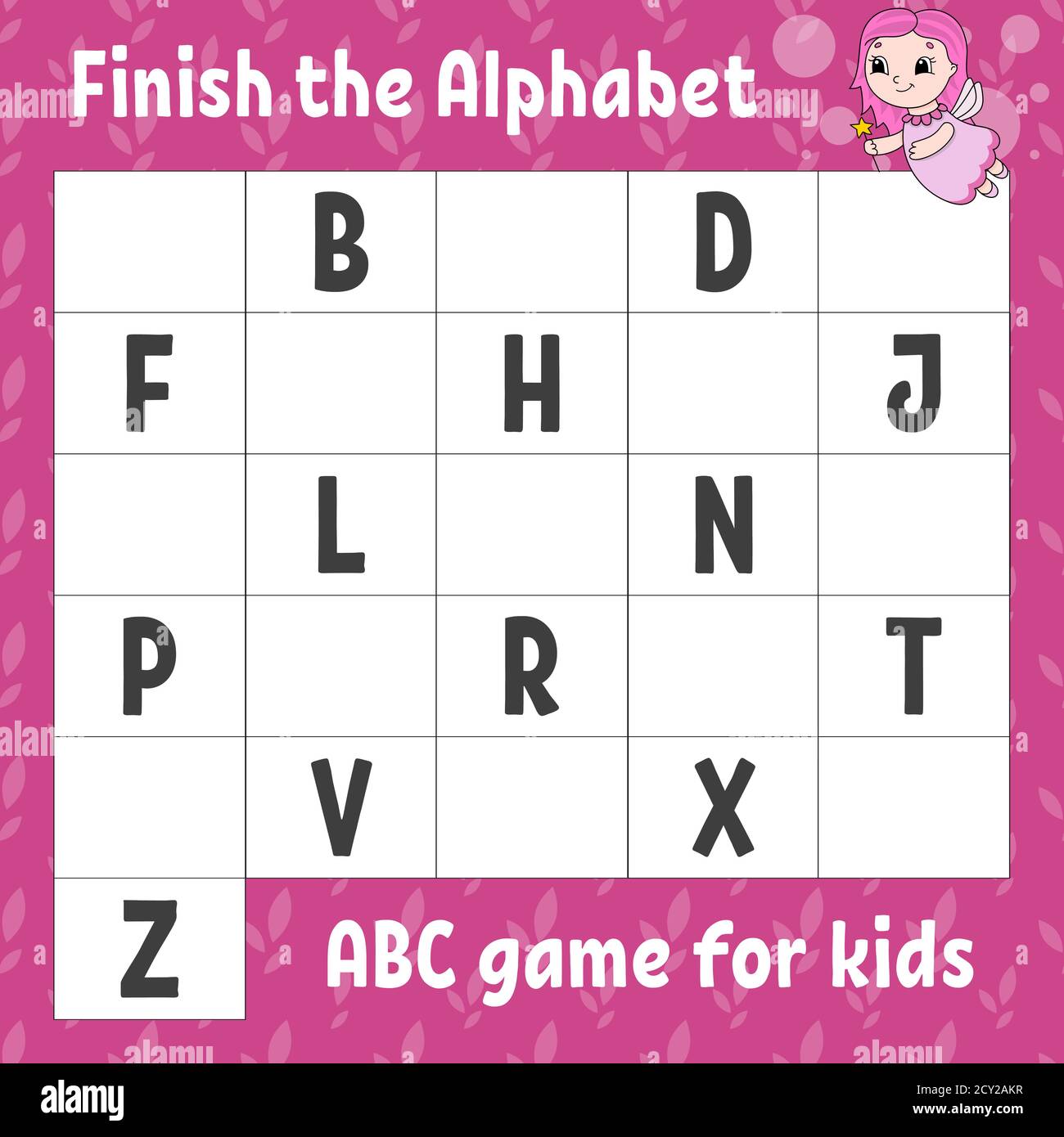 Finish the alphabet. ABC game for kids. Education developing worksheet ...