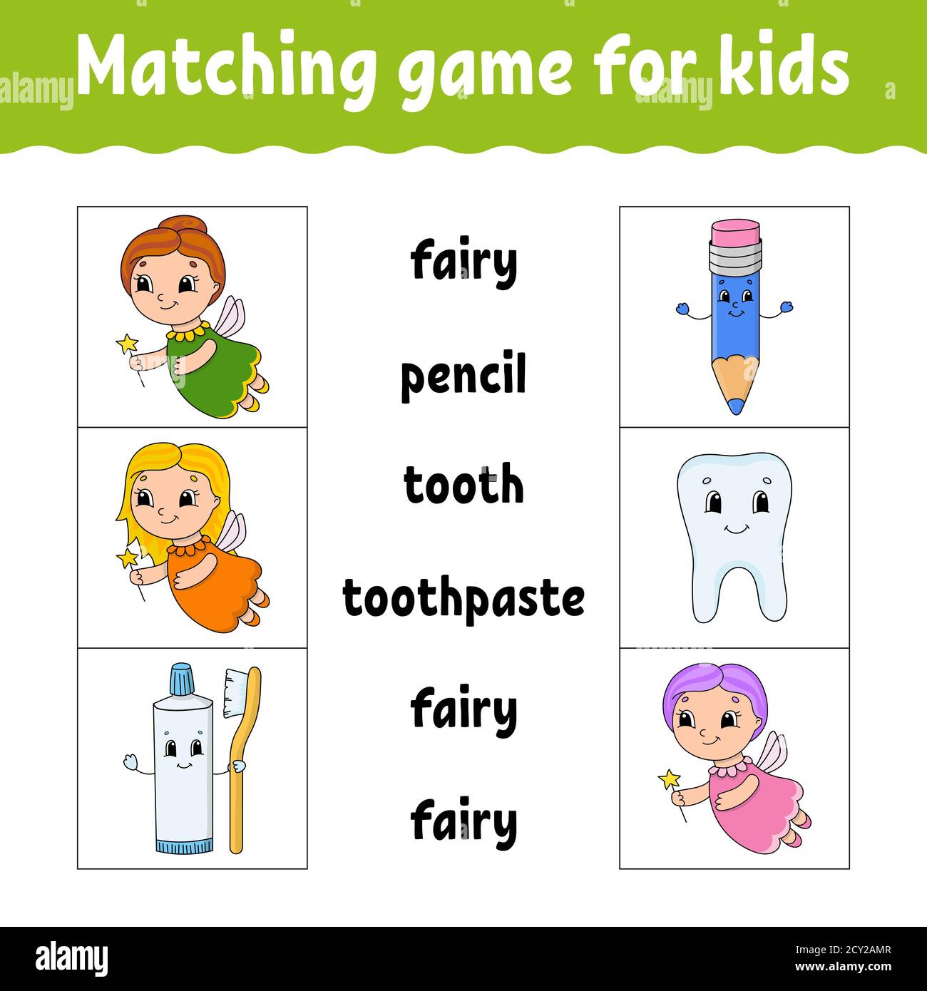 Matching game for kids. Find the correct answer. Draw a line. Learning ...