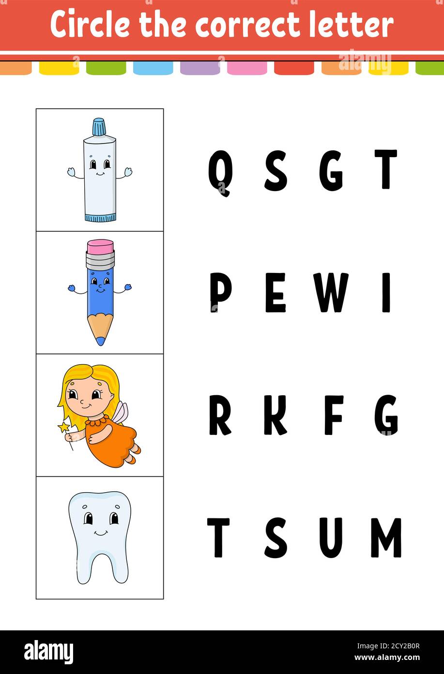 Circle the correct letter. Education developing worksheet. Learning ...
