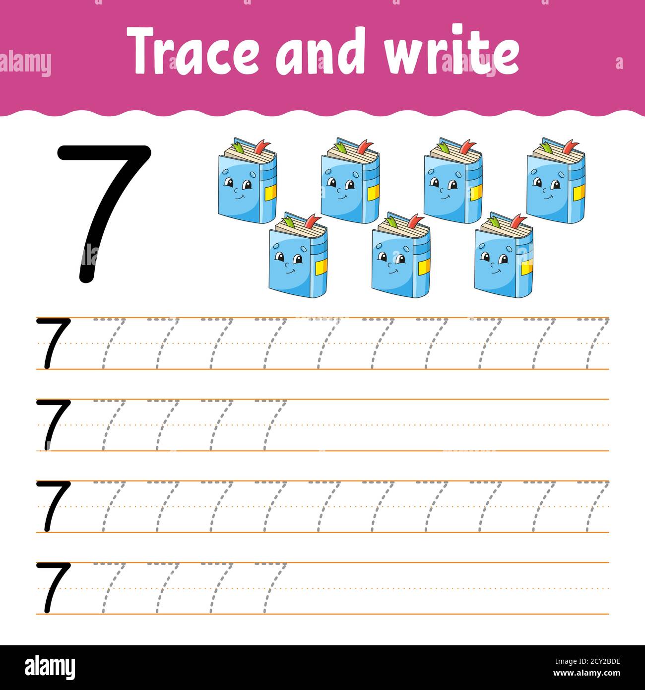 Learn Numbers. Trace and write. Back to school. Handwriting practice ...