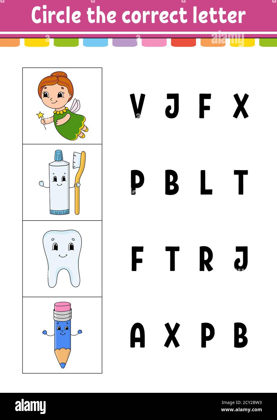 Circle the correct letter. Education developing worksheet. Learning ...
