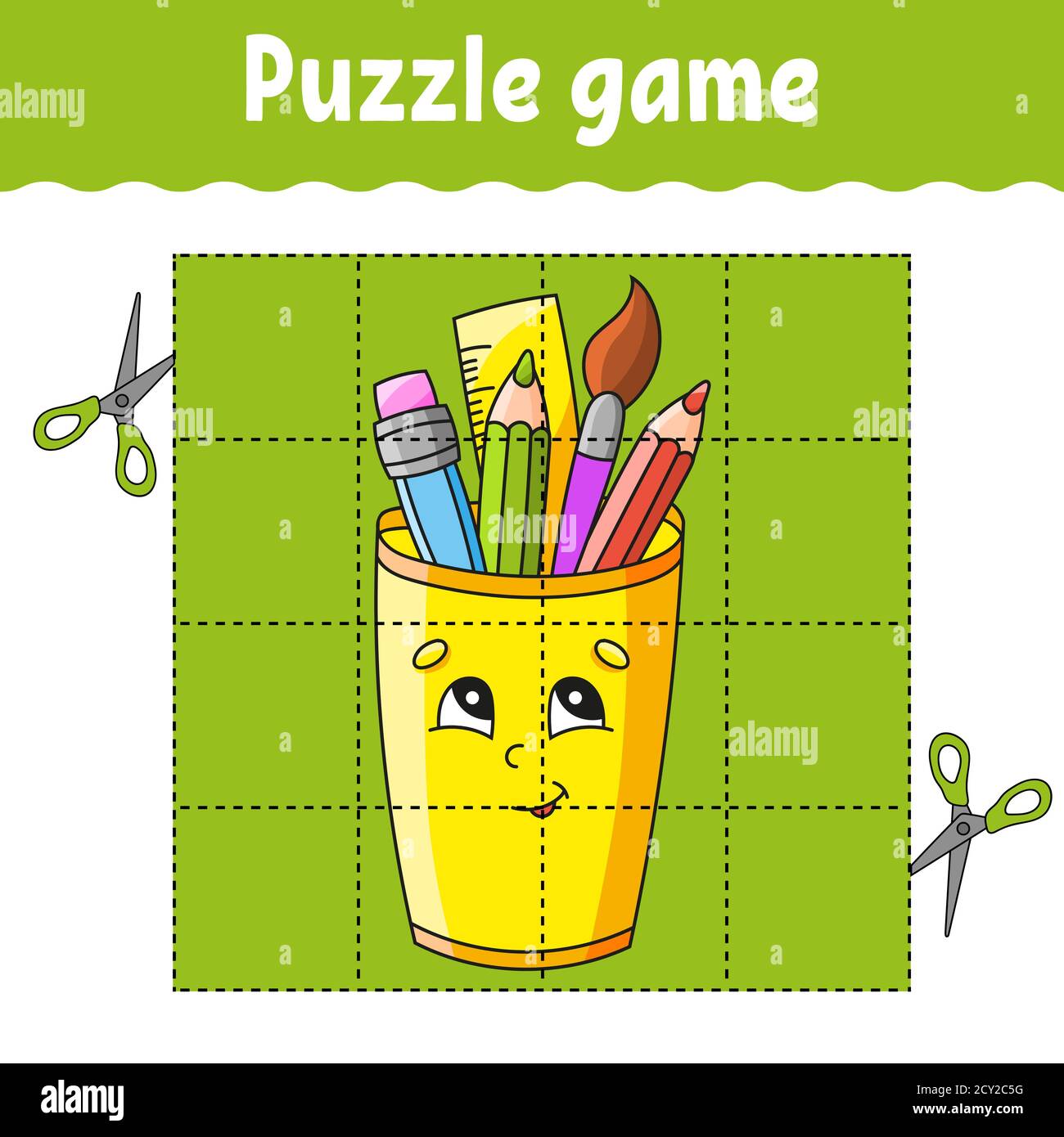 Puzzle game for kids. Education developing worksheet. Back to school ...