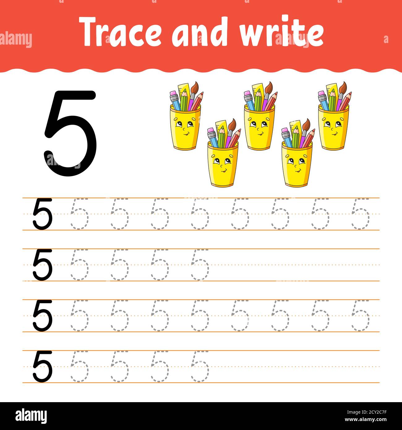 Learn Numbers. Trace and write. Back to school. Handwriting practice ...