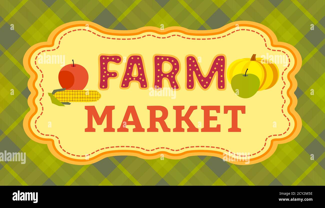 Farm market welcome signboard vector illustration Stock Vector Image ...