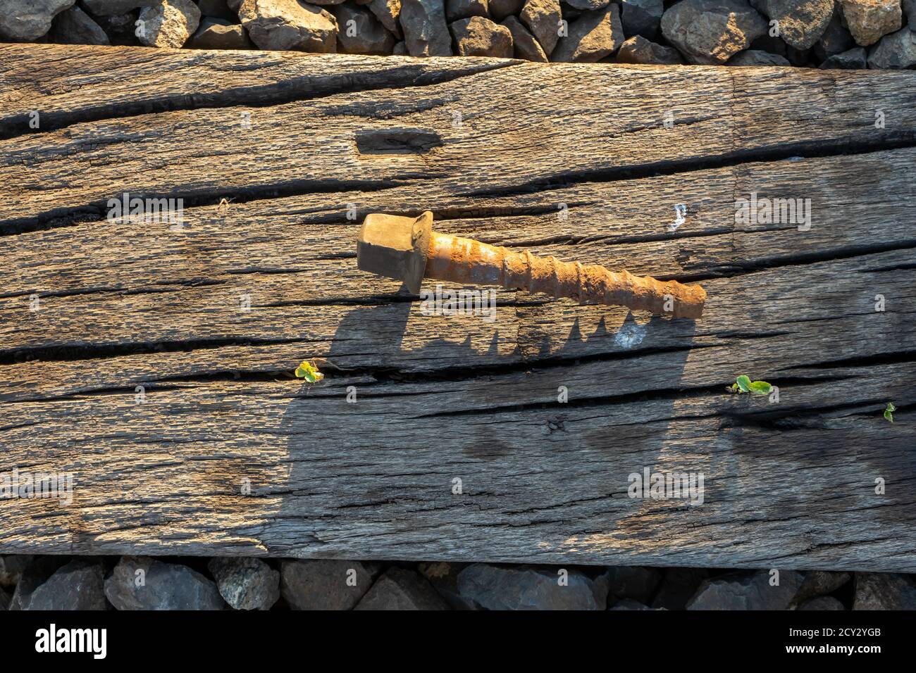 Railway sleeper bolt hi-res stock photography and images - Alamy