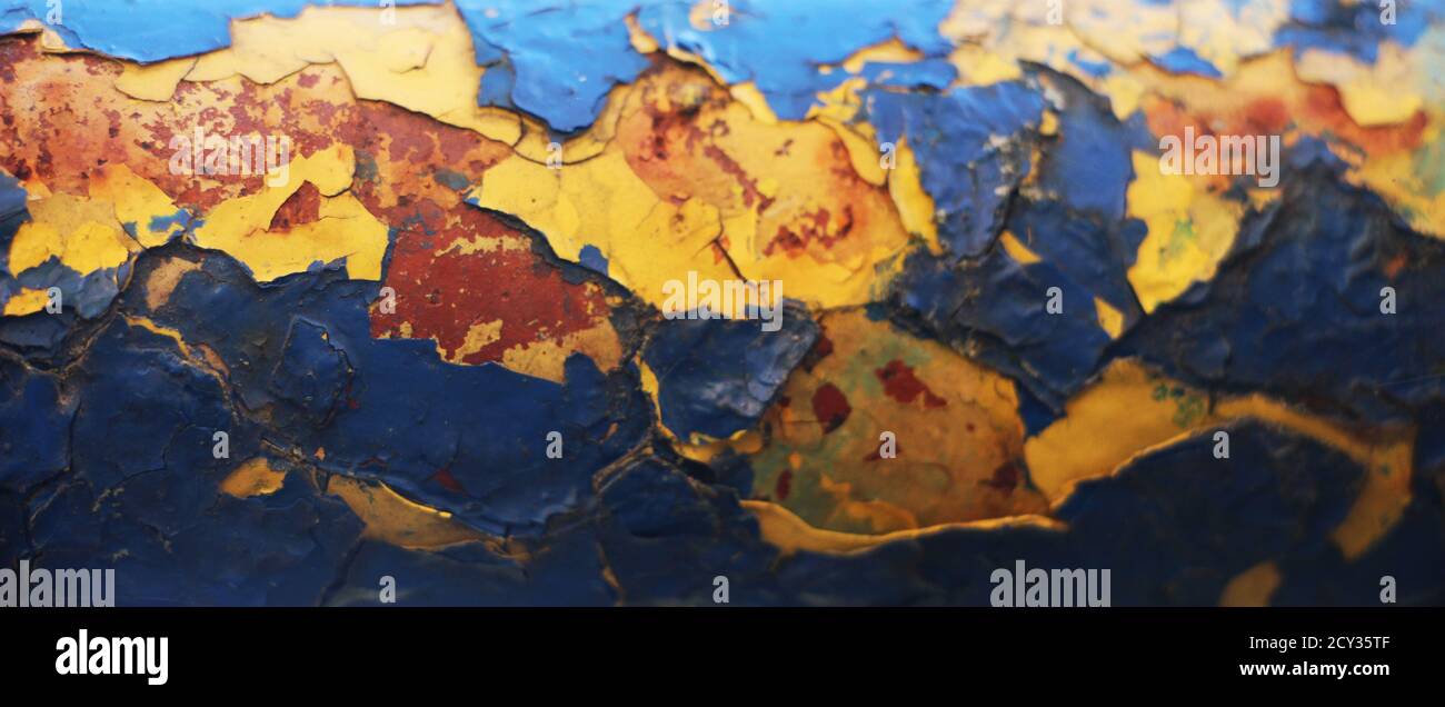 Blue painted metal with a rust texture Stock Photo - Alamy