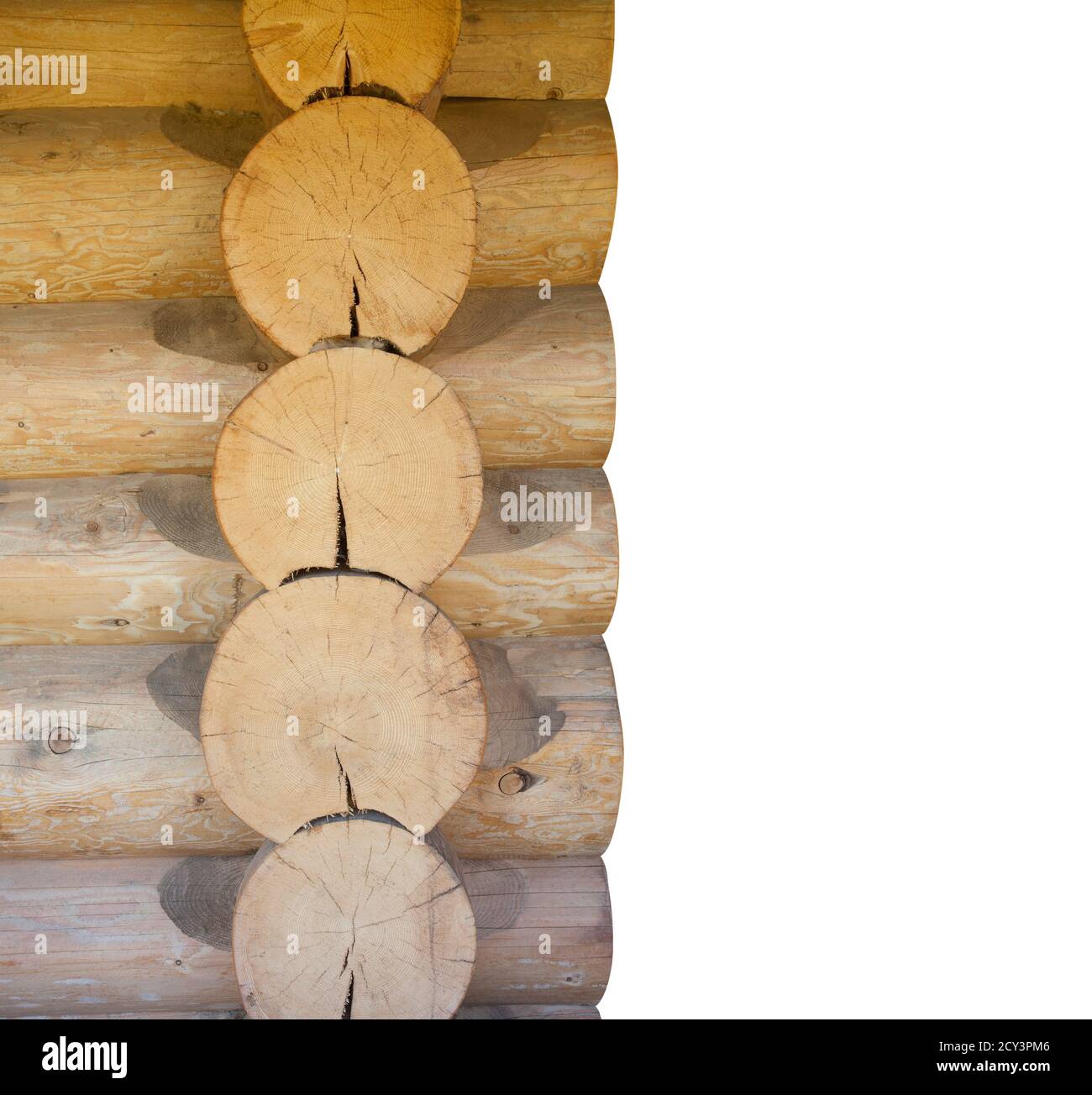 wooden beams for new house construction. traditional round wood ...