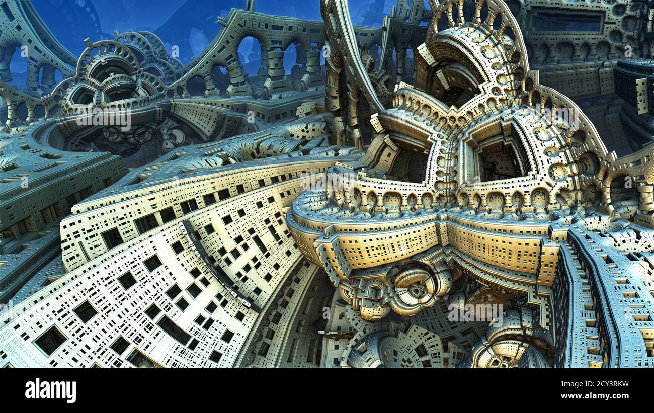 Abstract background, fantastic 3D structures, fictional background ...