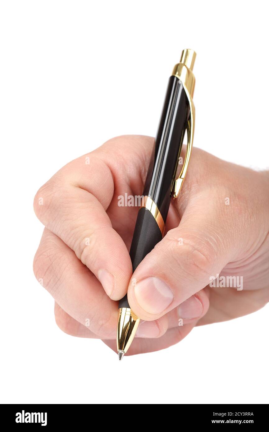 Male hand silver pen hi-res stock photography and images - Alamy