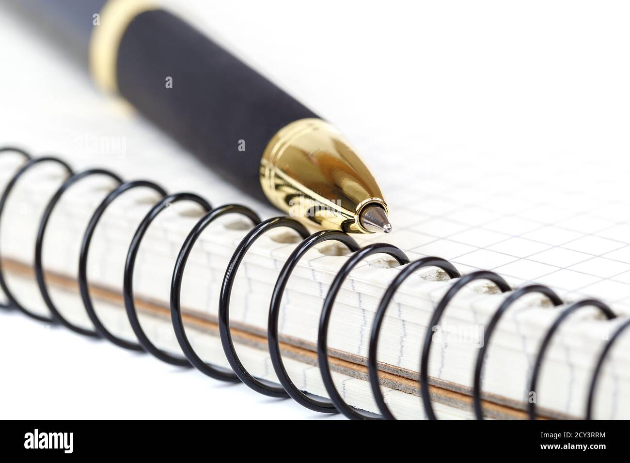 Automatic ballpoint pen and notepad isolated on white background Stock ...