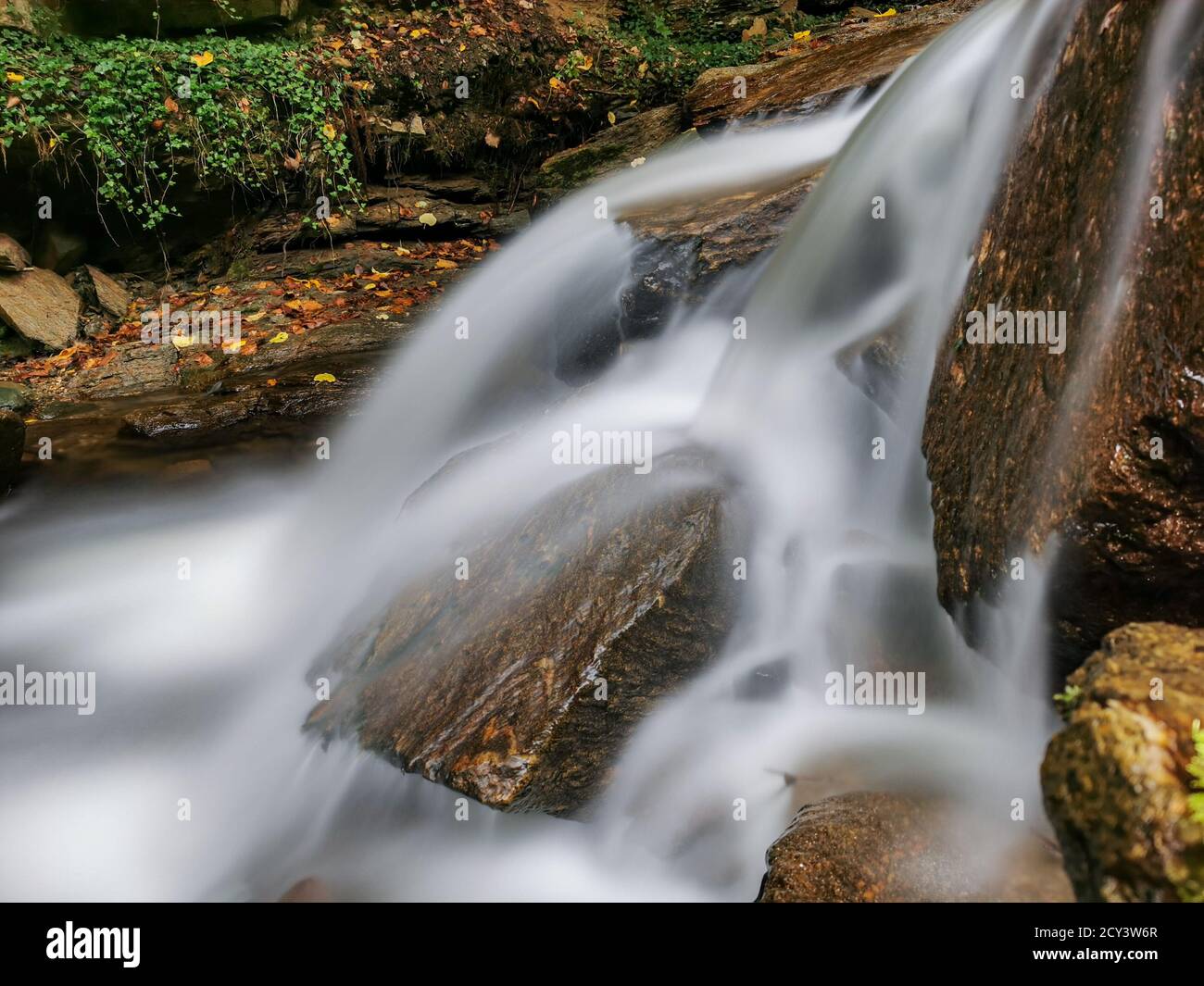 Silky waterfall in the forest, natural beauty Stock Photo - Alamy