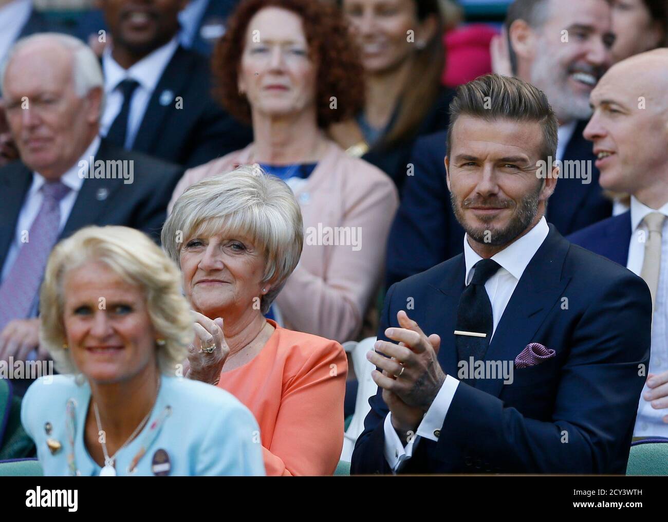 David beckham with mother sandra hi-res stock photography and images ...
