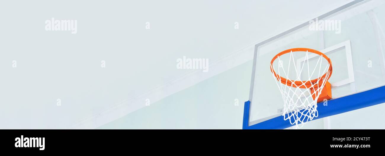 Basketball hoop cage, isolated large backboard closeup, new outdoor ...