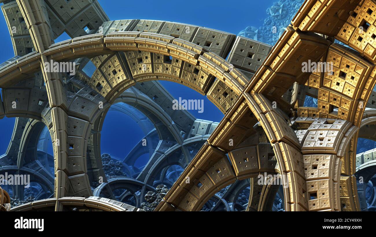 Abstract background, fantastic 3D structures, fictional background ...