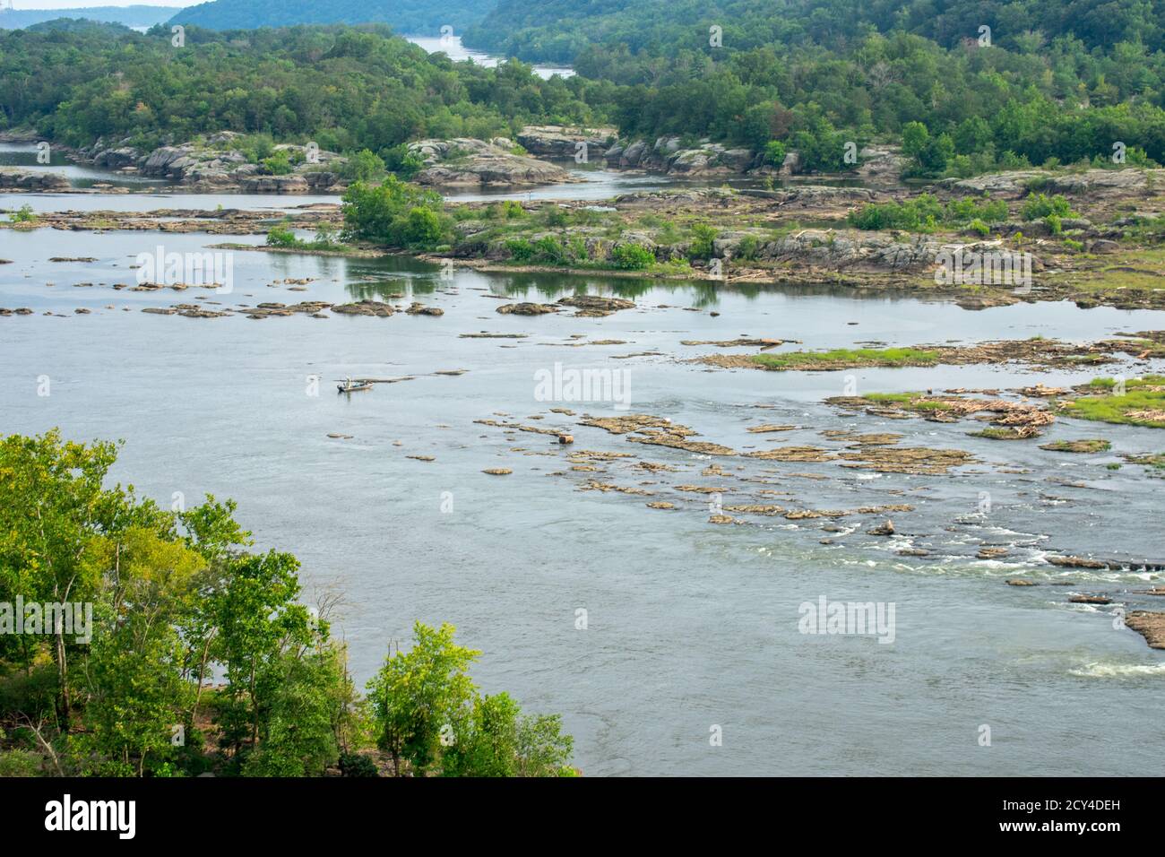 Two Men on a Small Fishing Boat on the Susquehanna River Near Historic ...