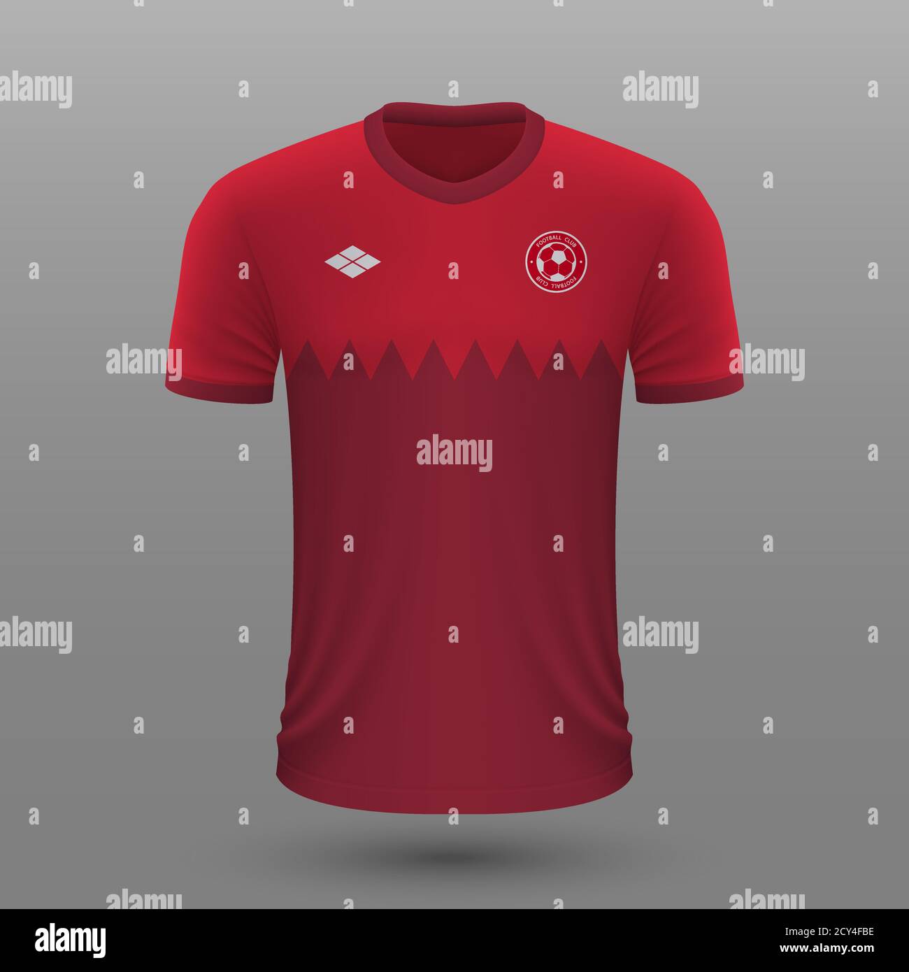 Realistic soccer shirt 2020, Qatar home jersey template for football ...