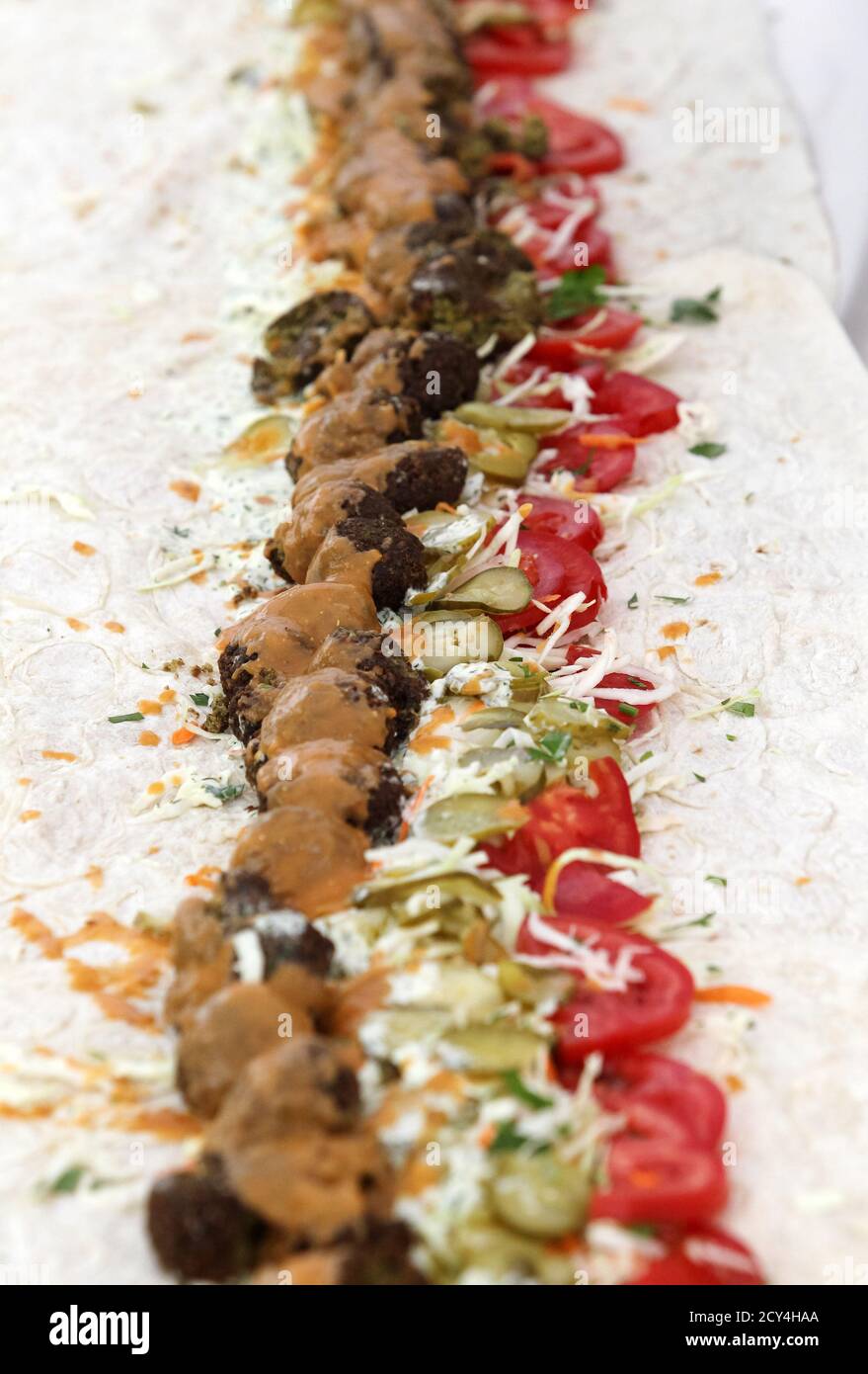 Longest vegetarian shawarma hi-res stock photography and images - Alamy
