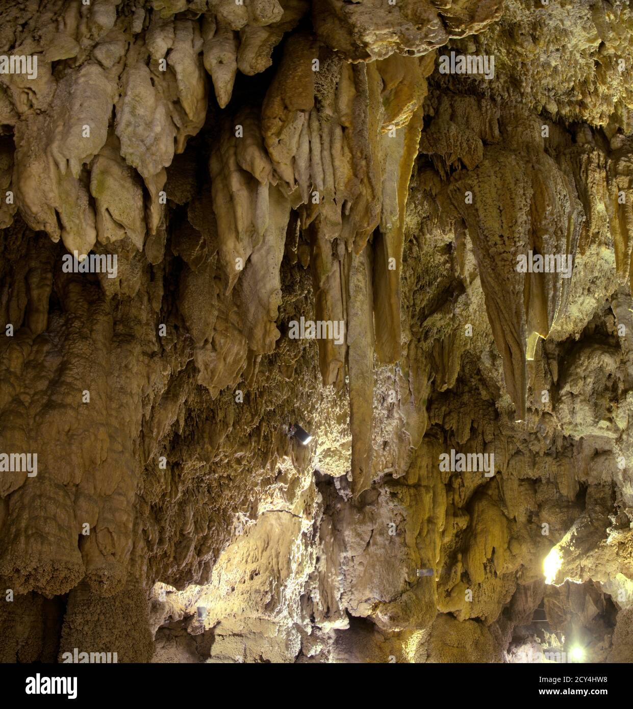 Calcite formations in Höllgrotten Cave, Baar in Switzerland Stock Photo ...