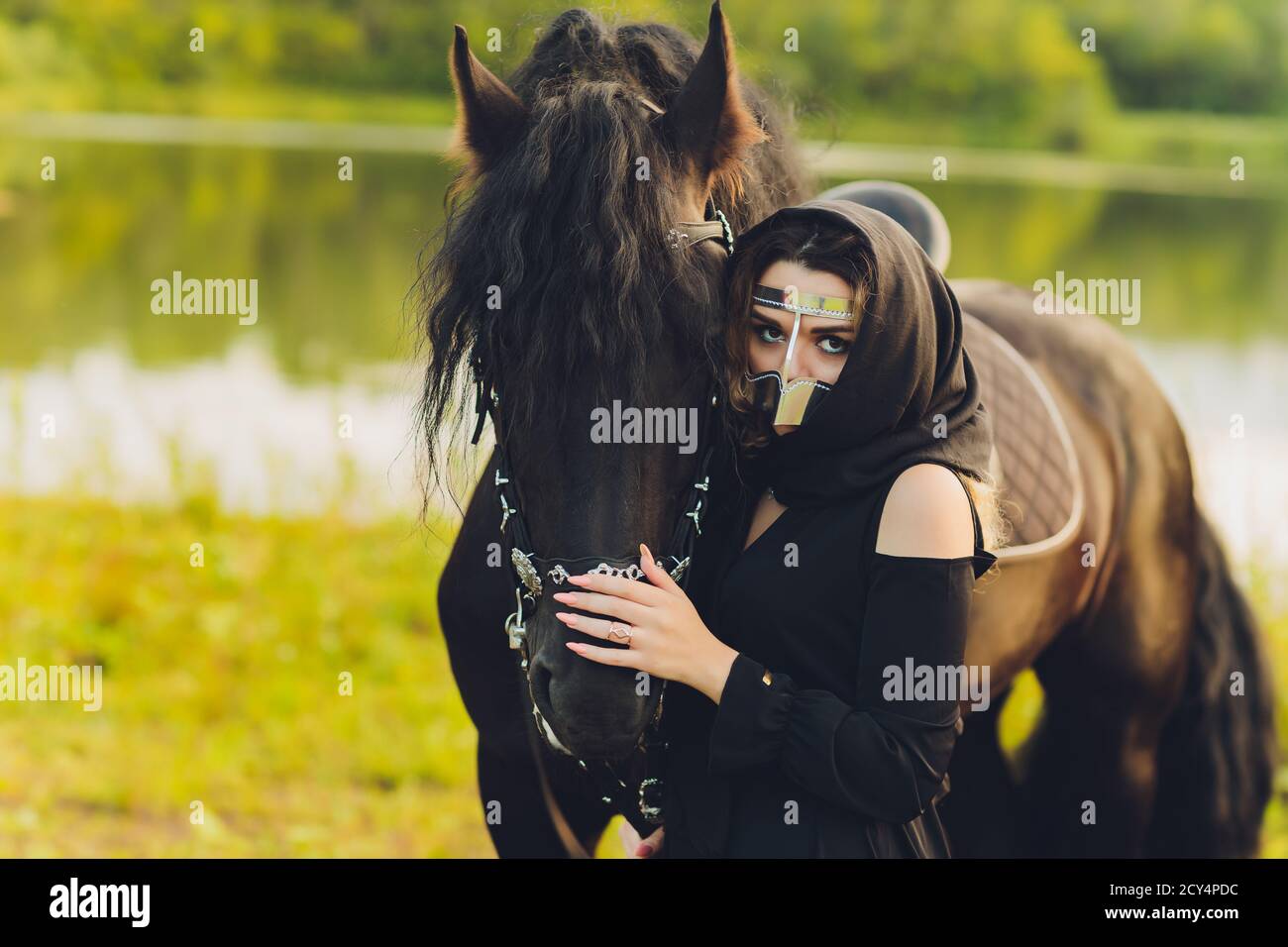 Muslim woman hijab horse hi-res stock photography and images - Alamy