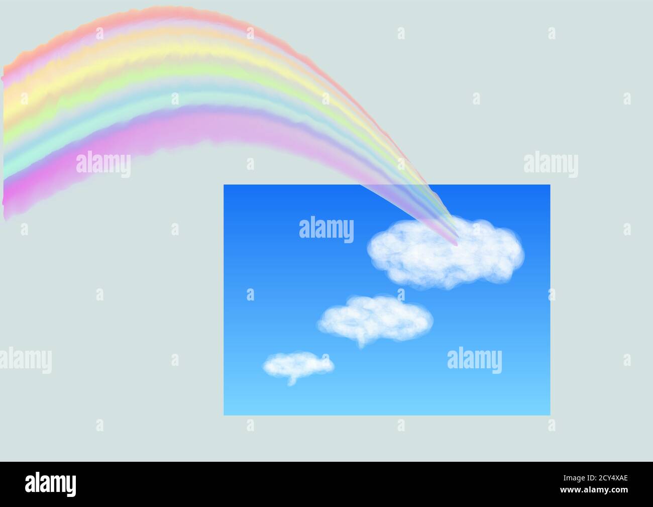 rainbow in the sky with clouds Stock Vector Image & Art - Alamy