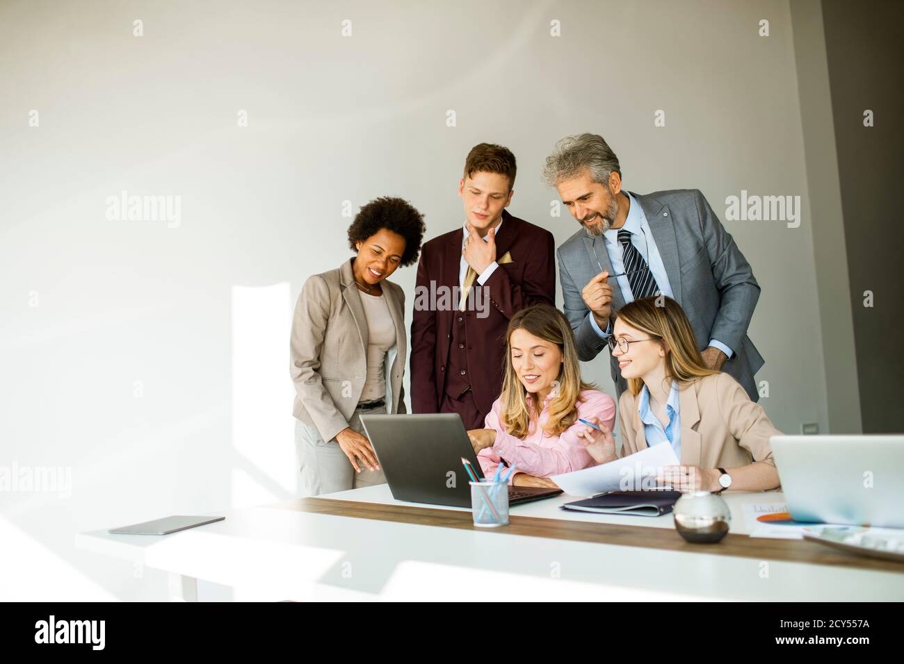 Group of multiethnic business people working together in the office ...