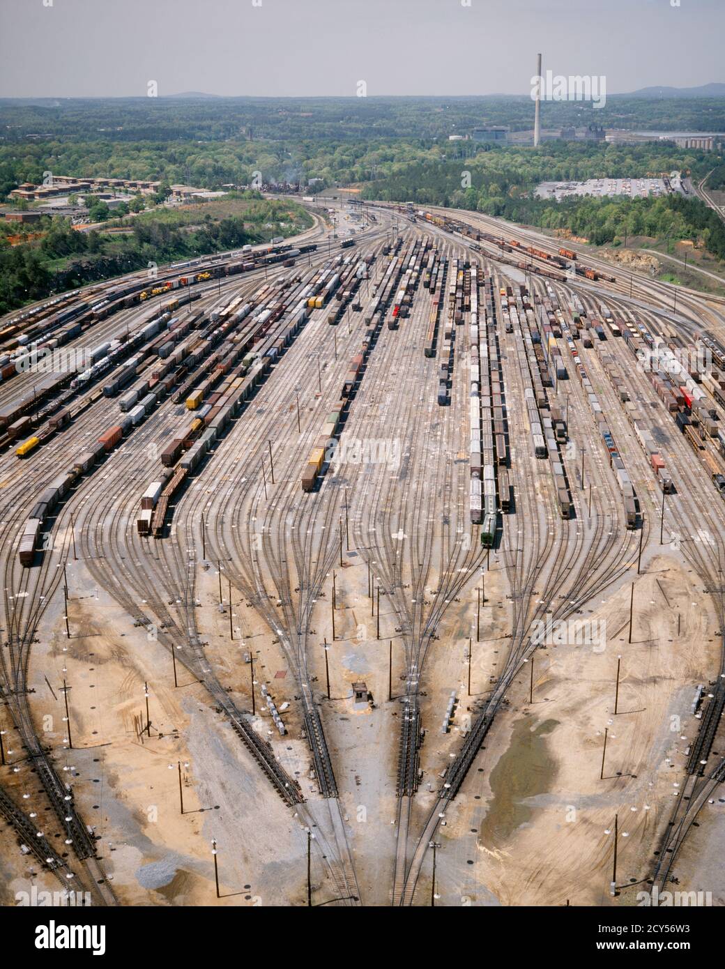 1970s LARGE RAILROAD TRAIN MARSHALING OR CLASSIFICATION YARD USED TO ...