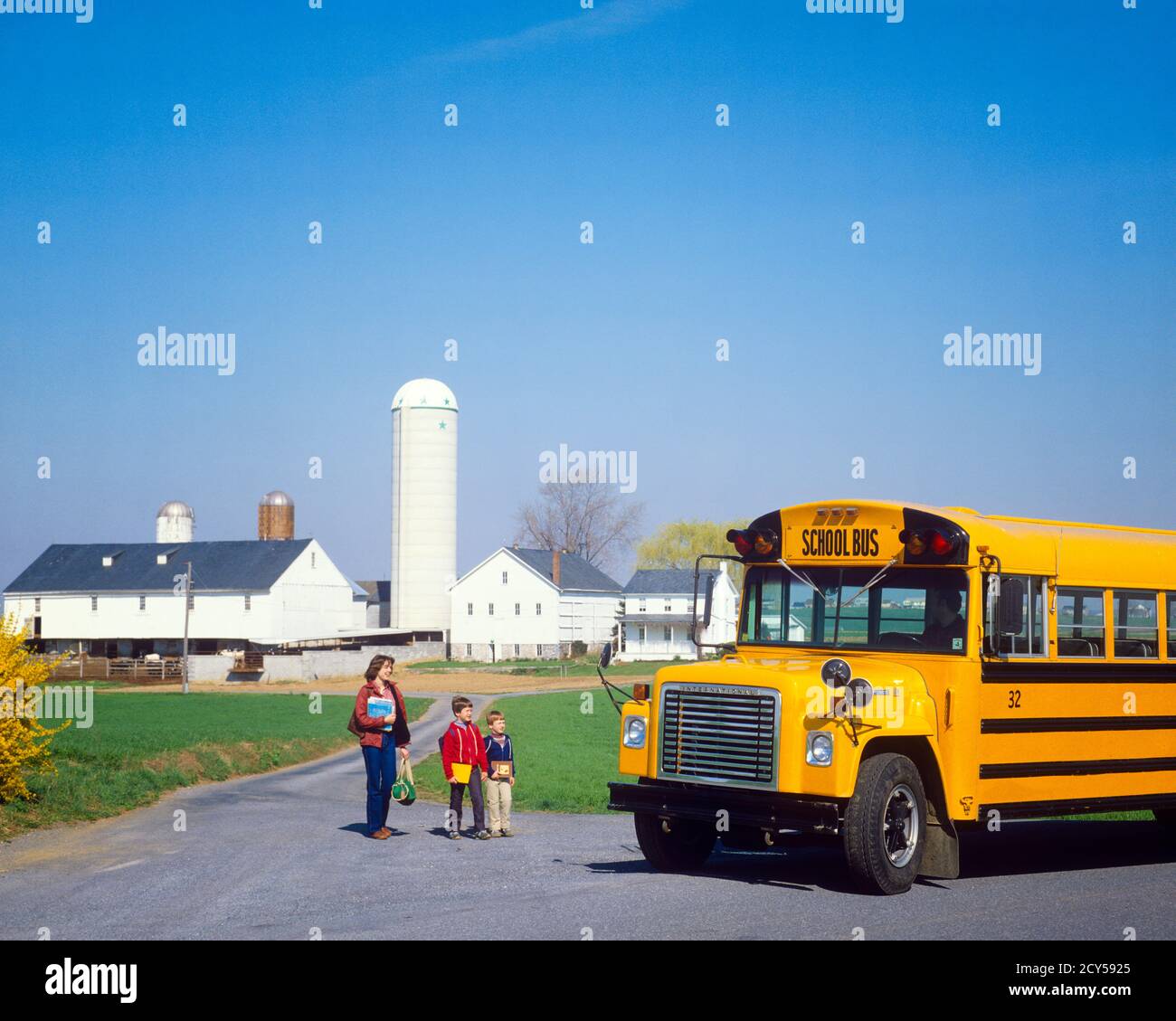 1980s THREE RURAL FARM KIDS OLDER TEENAGE GIRL SISTER AND TWO BOYS ...