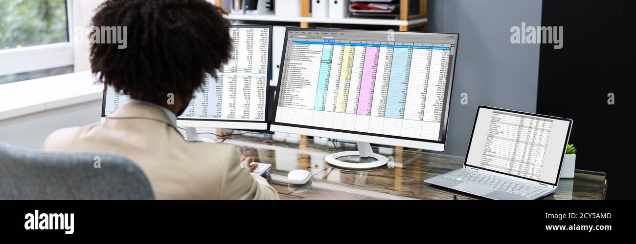 African American Analyzing Spreadsheet Data At Work Stock Photo - Alamy African American Analyzing Spreadsheet Data At Work Stock Photo - Alamy