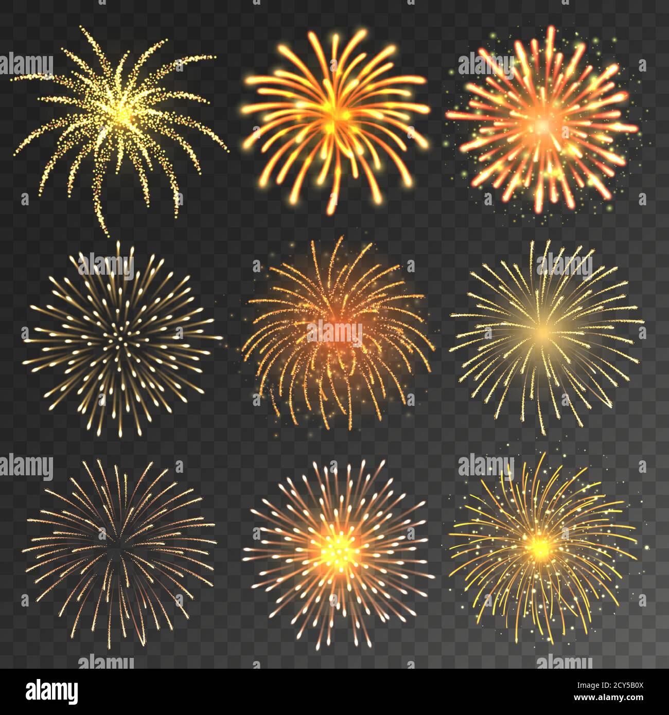Festive fireworks collection. Realistic colorful firework on ...