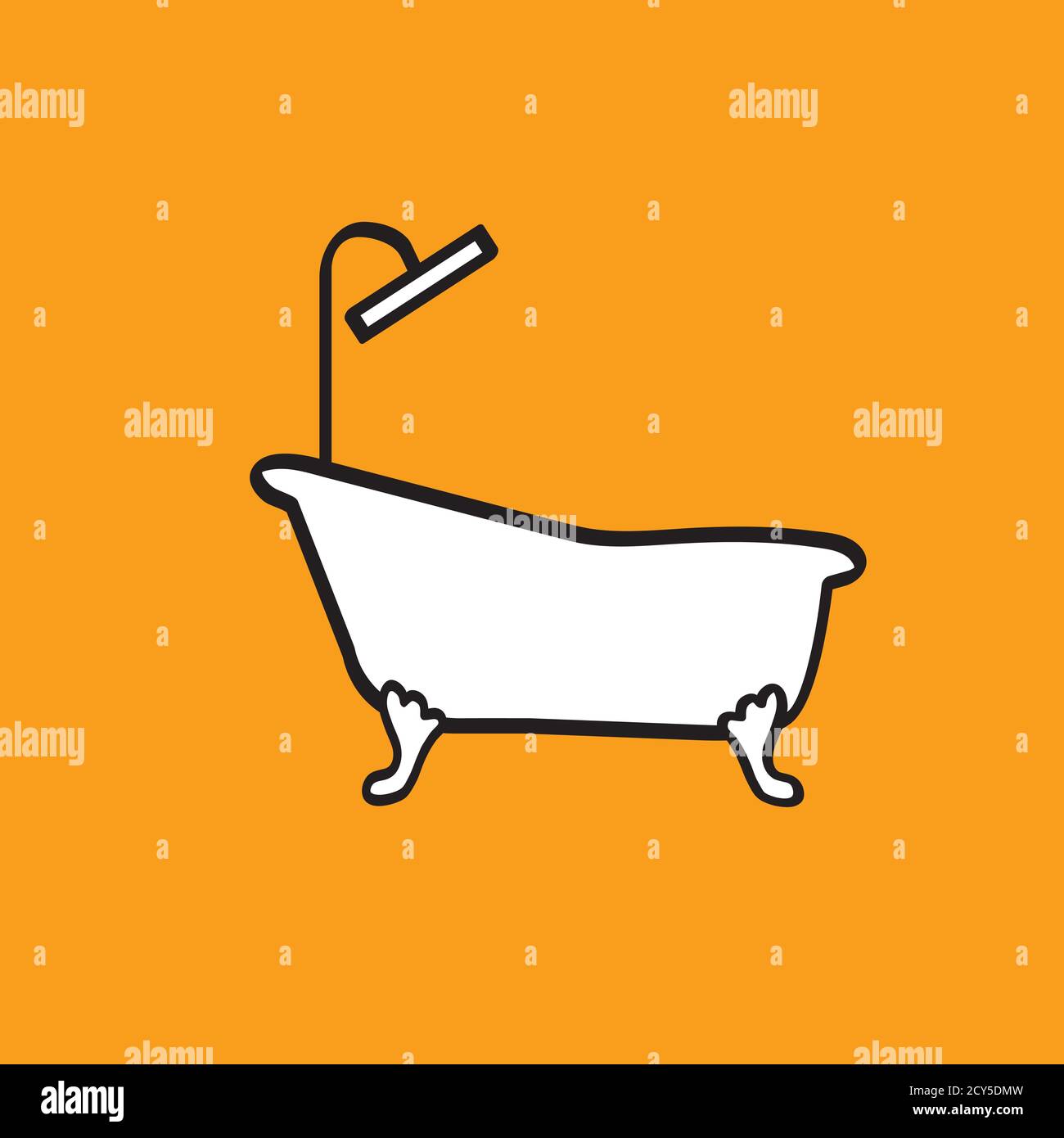 Bath tube illustration. Vector. Bath tube artistic drawing. Bath tube ...
