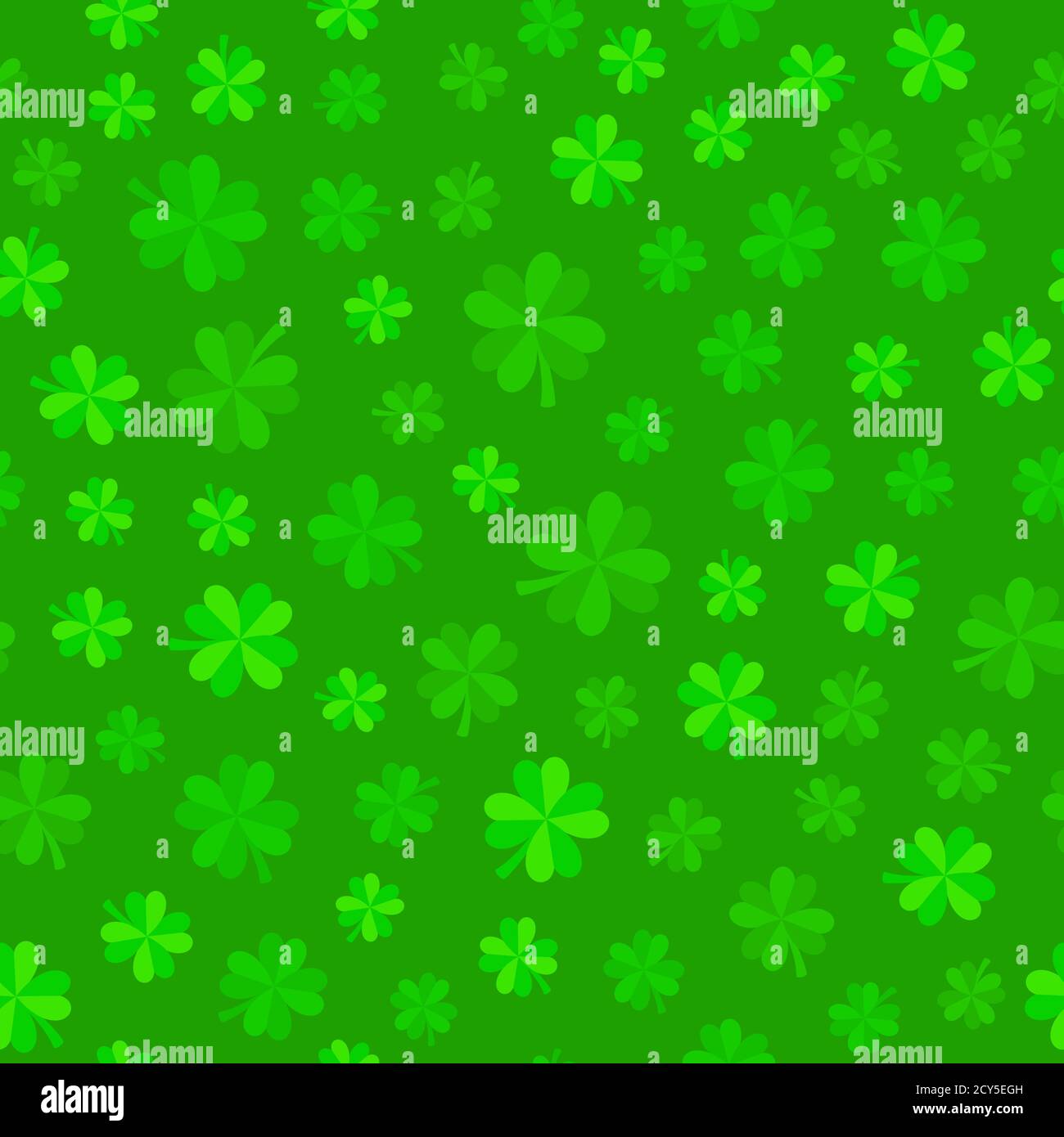 Green lucky clover leaves background. Seamless vector pattern. Green foliage jungle pattern ...