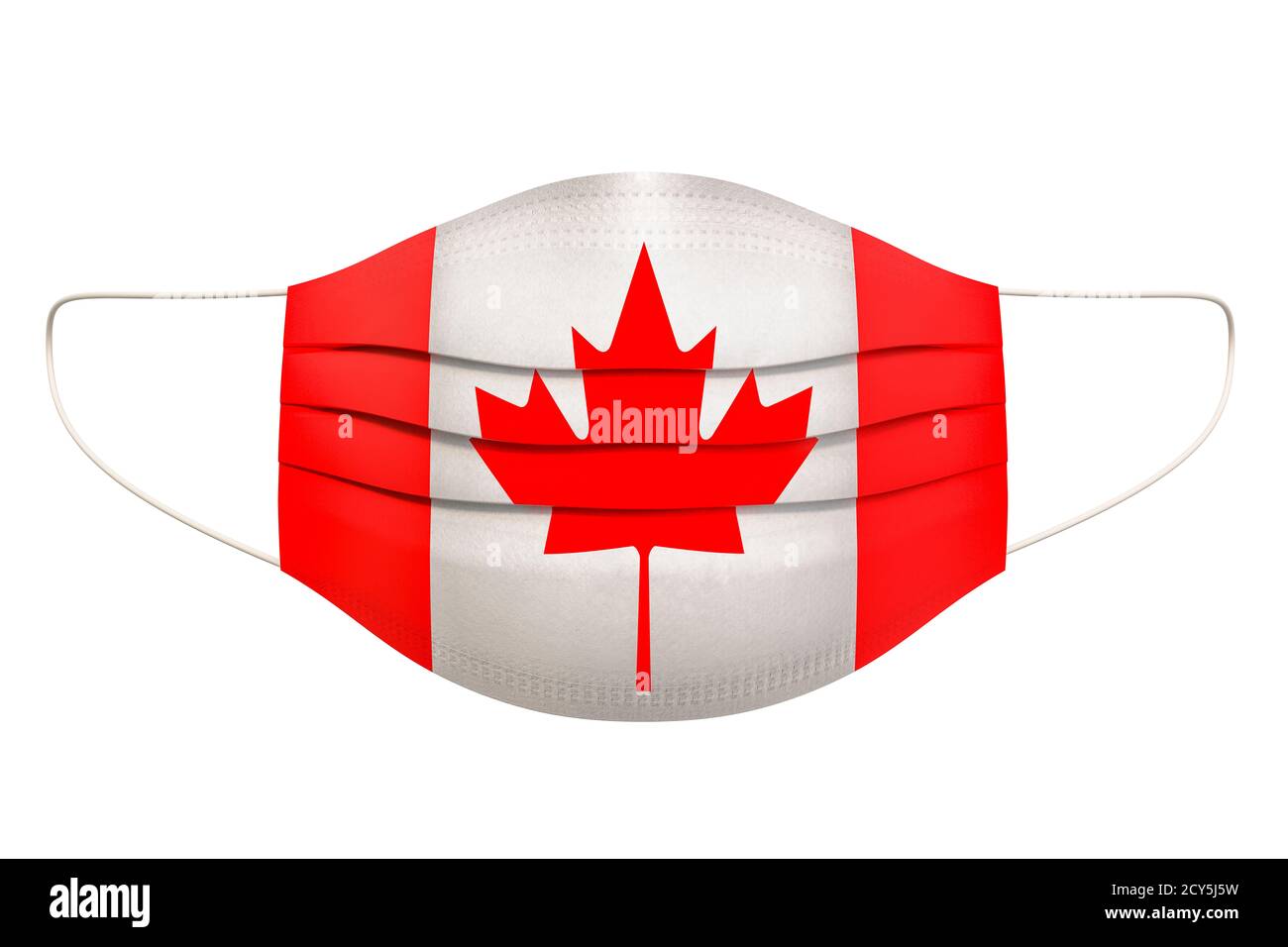 Medical Mask with Canadian flag. 3D rendering isolated on white ...