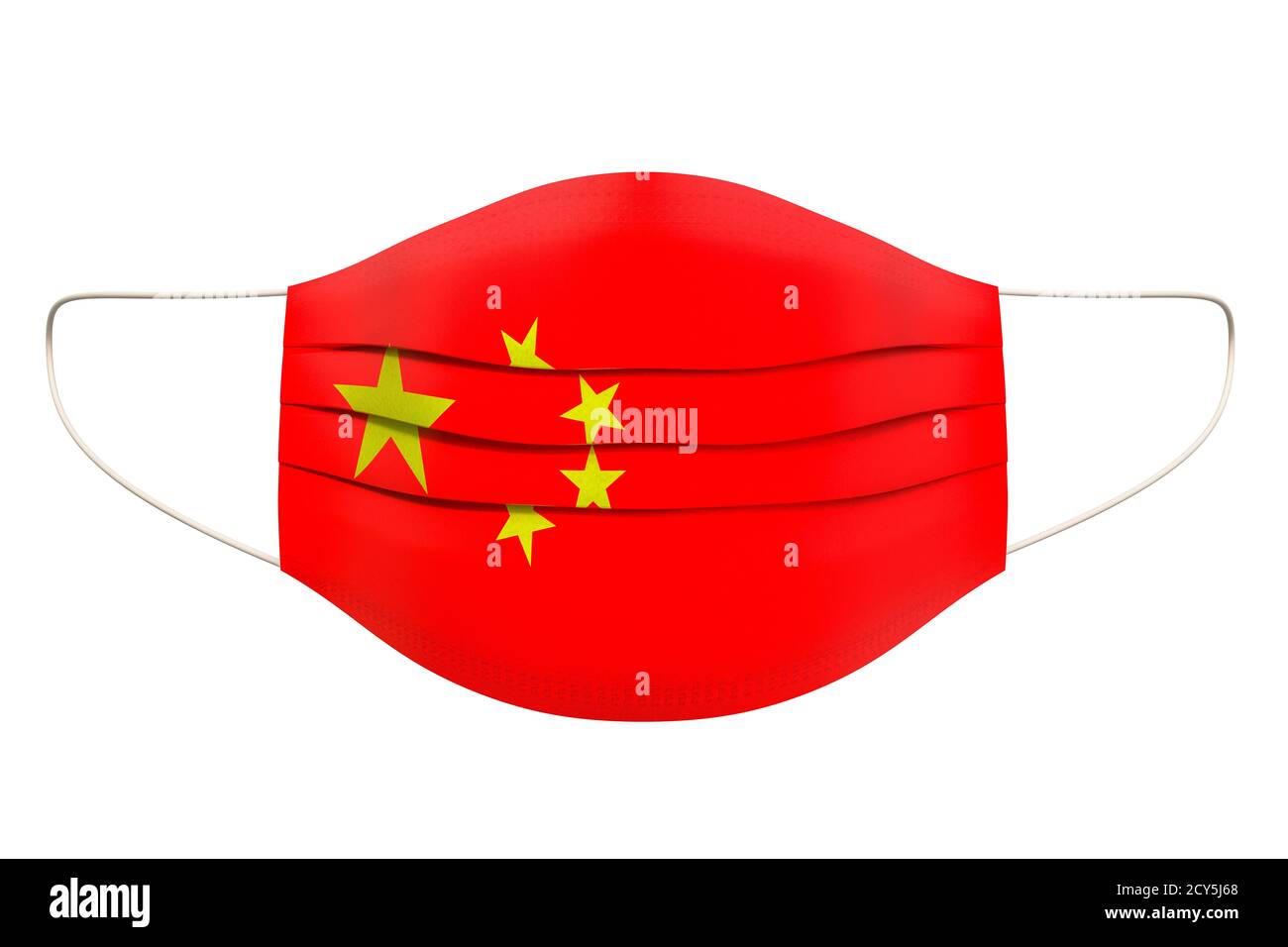 Medical Mask with Chinese flag. 3D rendering isolated on white ...