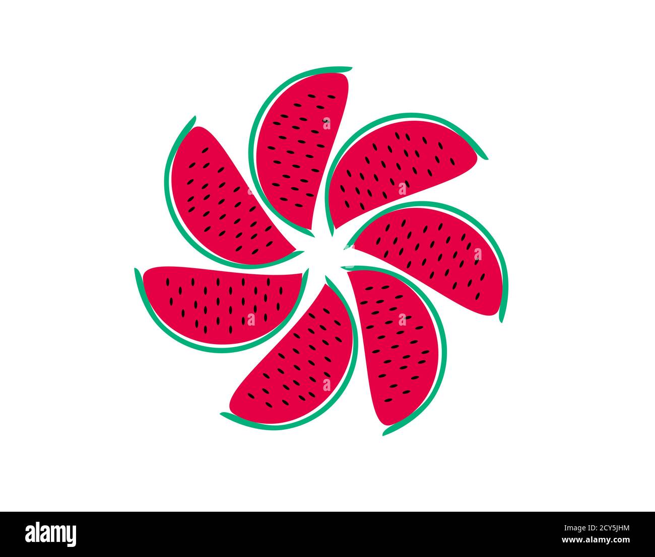 watermelon split brush flat icon on white background in vector ...