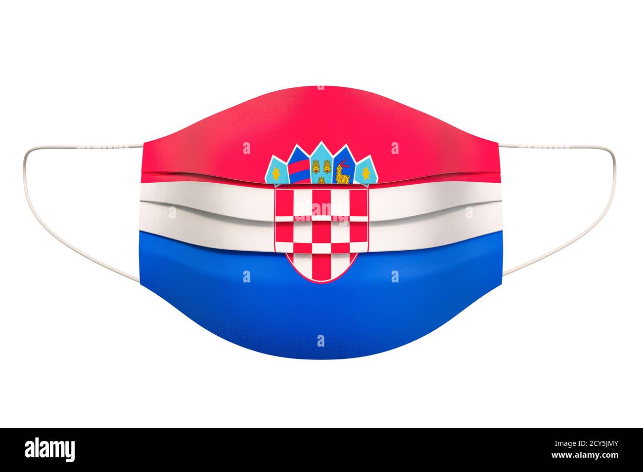 Medical Mask with Croatian flag. 3D rendering isolated on white ...