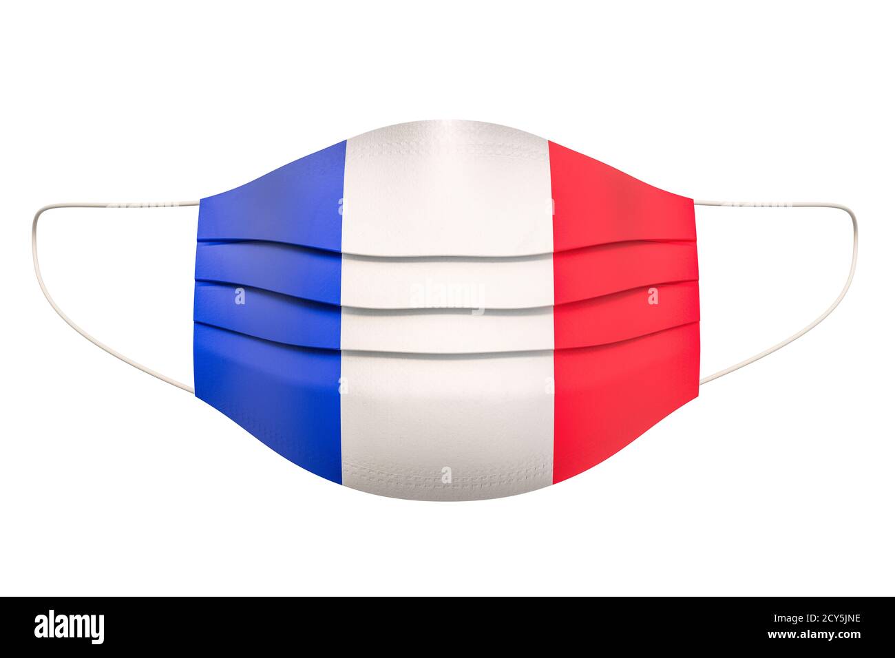 Medical Mask with French flag. 3D rendering isolated on white ...