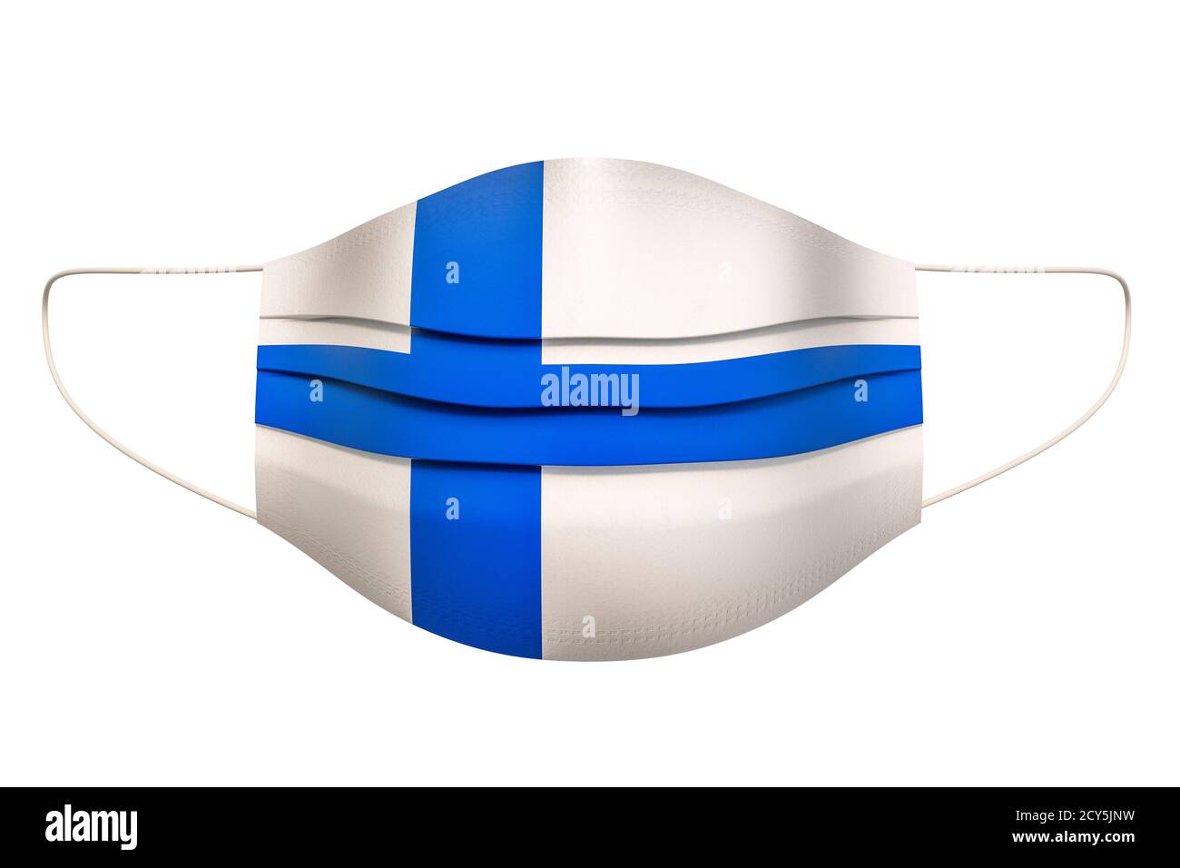 Medical Mask with Finnish flag. 3D rendering isolated on white ...