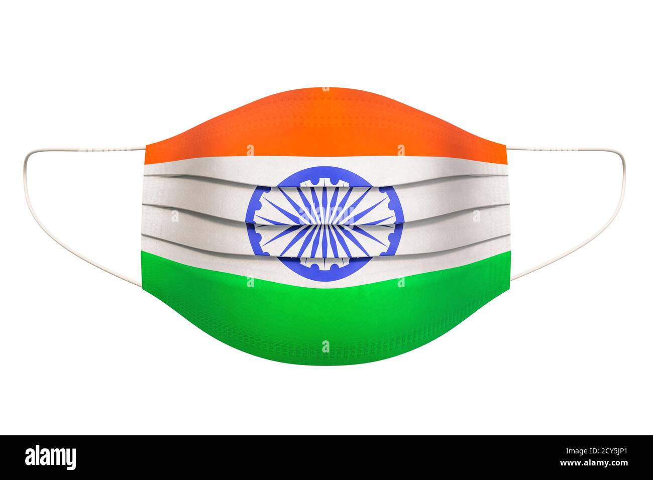 Medical Mask with Indian flag. 3D rendering isolated on white ...
